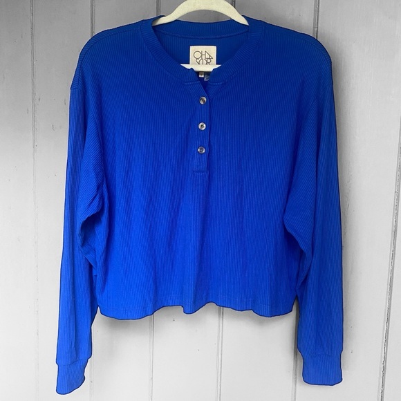 Chaser | Tops | Chaser Ribbed Long Sleeve In Cobalt Blue | Poshmark